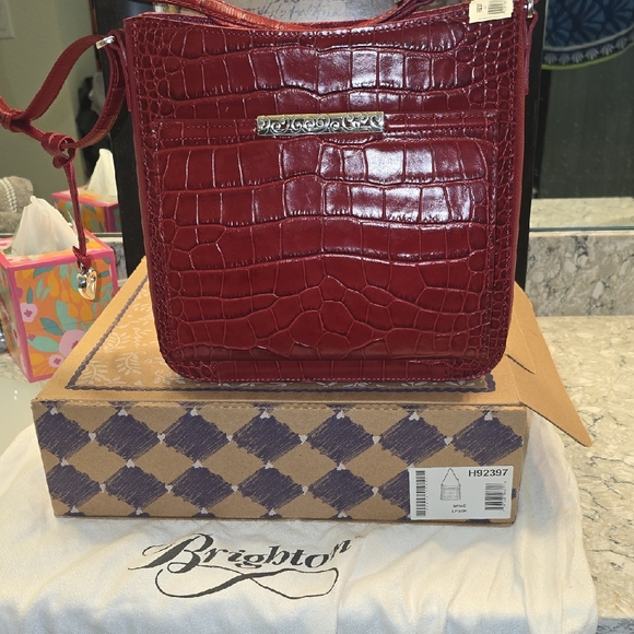Brighton | Bags | Brand New With Tag And Box Brighton Red Crocembossed ...
